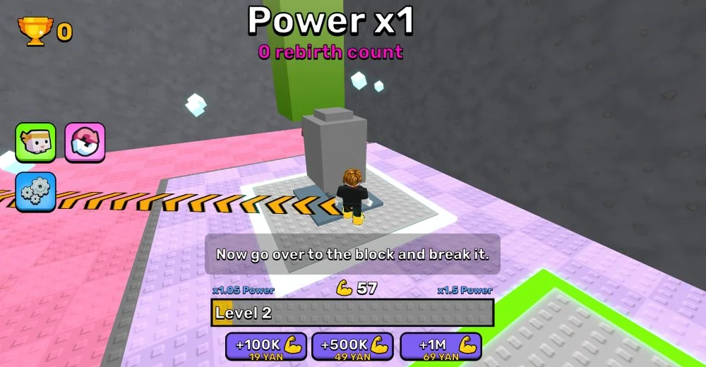 Obby Smash Walls: +1 Power Per Click - MiniPlay